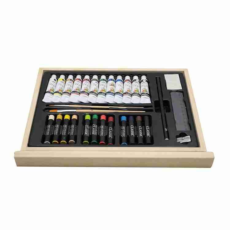 Art stationery wooden case painting drawing art set for children – Art ...